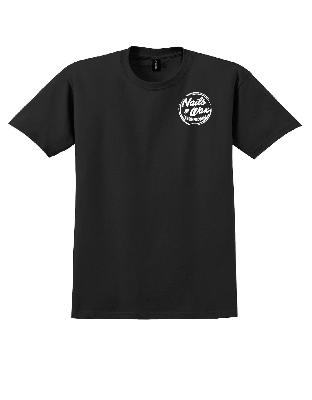Schools: Black Tee Shirt with embroidered NASBOCES Nails & Wax Logo