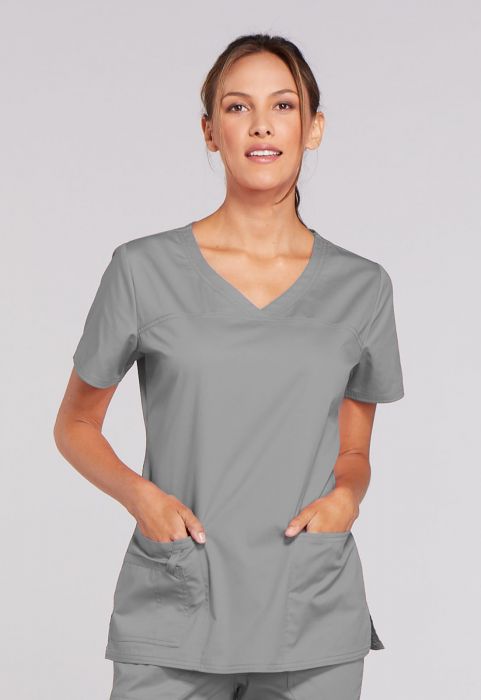 Schools: Female Classic Fit Grey V-neck 55% cotton Scrub Top including ...