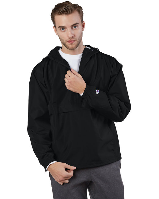 Schools: Black Champion Anorak Wind Breaker with NABCOT embroidered Logo