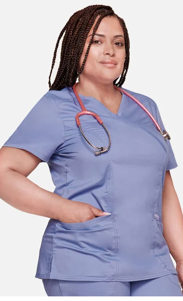 Schools: Female V-Neck Mock wrap with Embroidered ESBOCES Logo